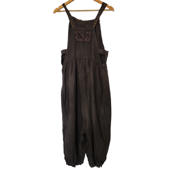 Pants & Jumpsuits | Grey Linen Hippie Harem Overalls | Poshmark
